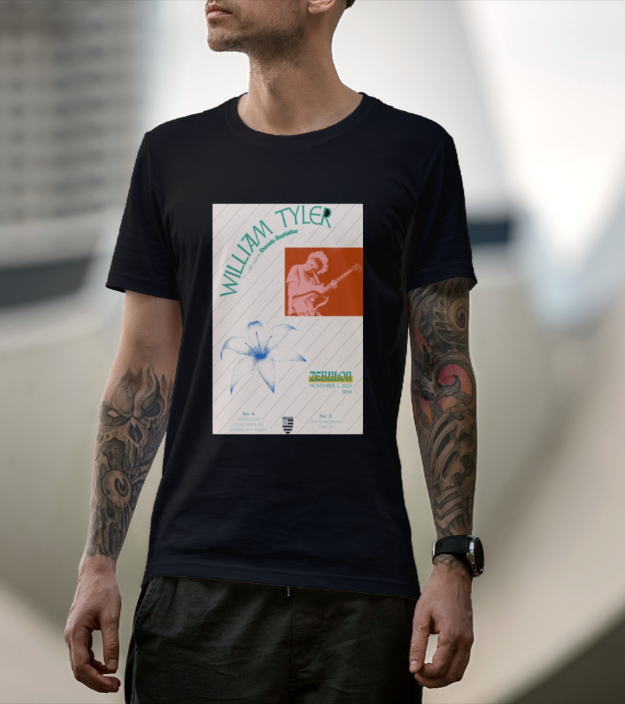 William Tyler Shazhad Shashidhar Zebulon California Concert November 5 6 7 2025 Mohave Gold Ojai Underground T-Shirt