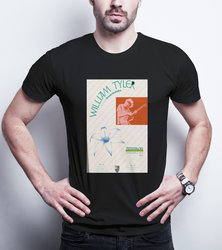 William Tyler Shazhad Shashidhar Zebulon California Concert November 5 6 7 2025 Mohave Gold Ojai Underground T-Shirt