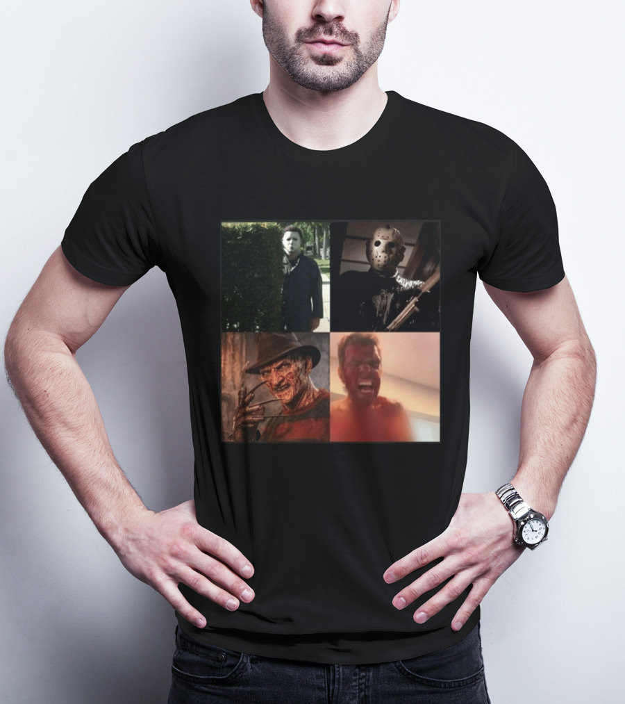 Perez Hilton Icons Horror Movie Legends Freddy Jason Michael Myers T-Shirt