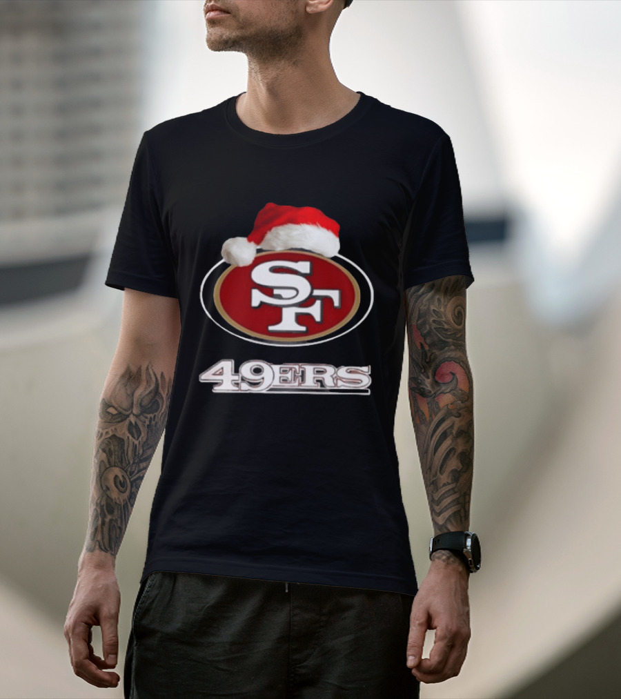 San Francisco 49ers 2025 Santa Hat Christmas Football 49ers T-Shirt