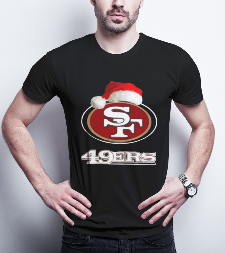 San Francisco 49ers 2025 Santa Hat Christmas Football 49ers T-Shirt