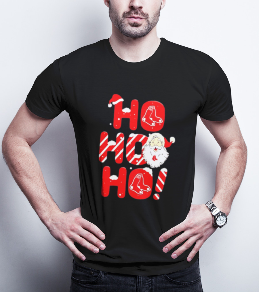 Boston Red Sox Santa Claus Ho Ho Ho Merry Christmas T-Shirt