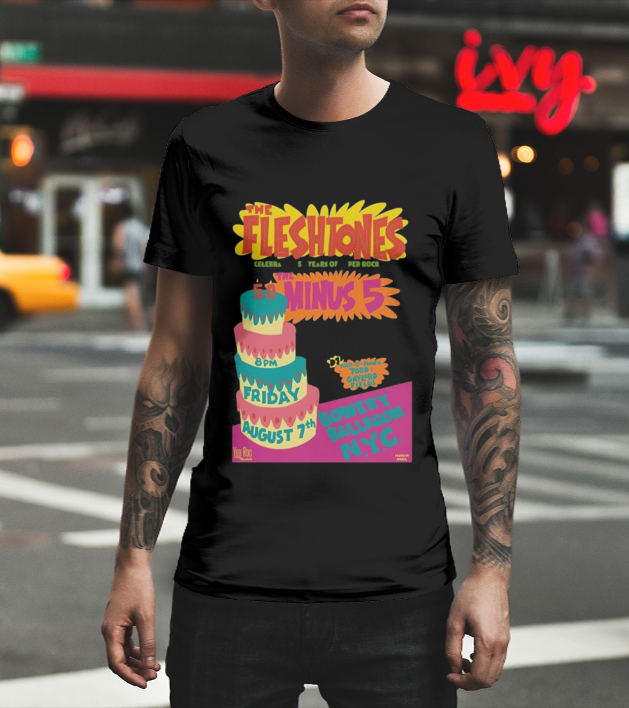 The Fleshtones And The Minus 5 Bowery Ballroom NYC August 7 Todd Gayford Fellers 2026 T-Shirt