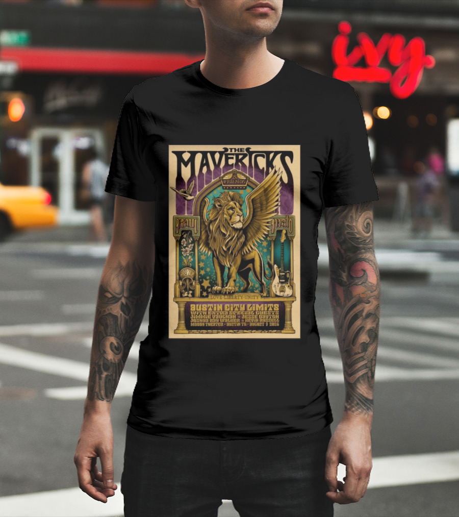 The Mavericks Austin City Limits Tour August 7 2026 Moody Theater Texas Music Concert T-Shirt