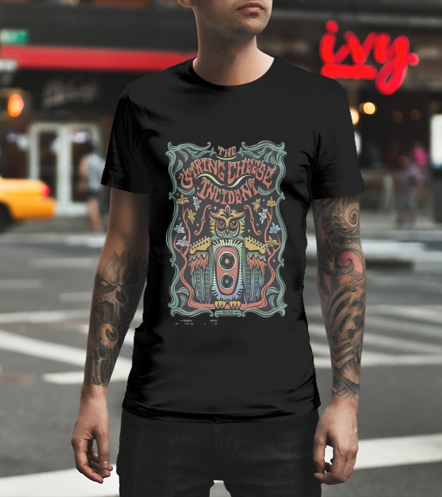 The String Cheese Incident Tour 2026 Owl Speaker T-Shirt