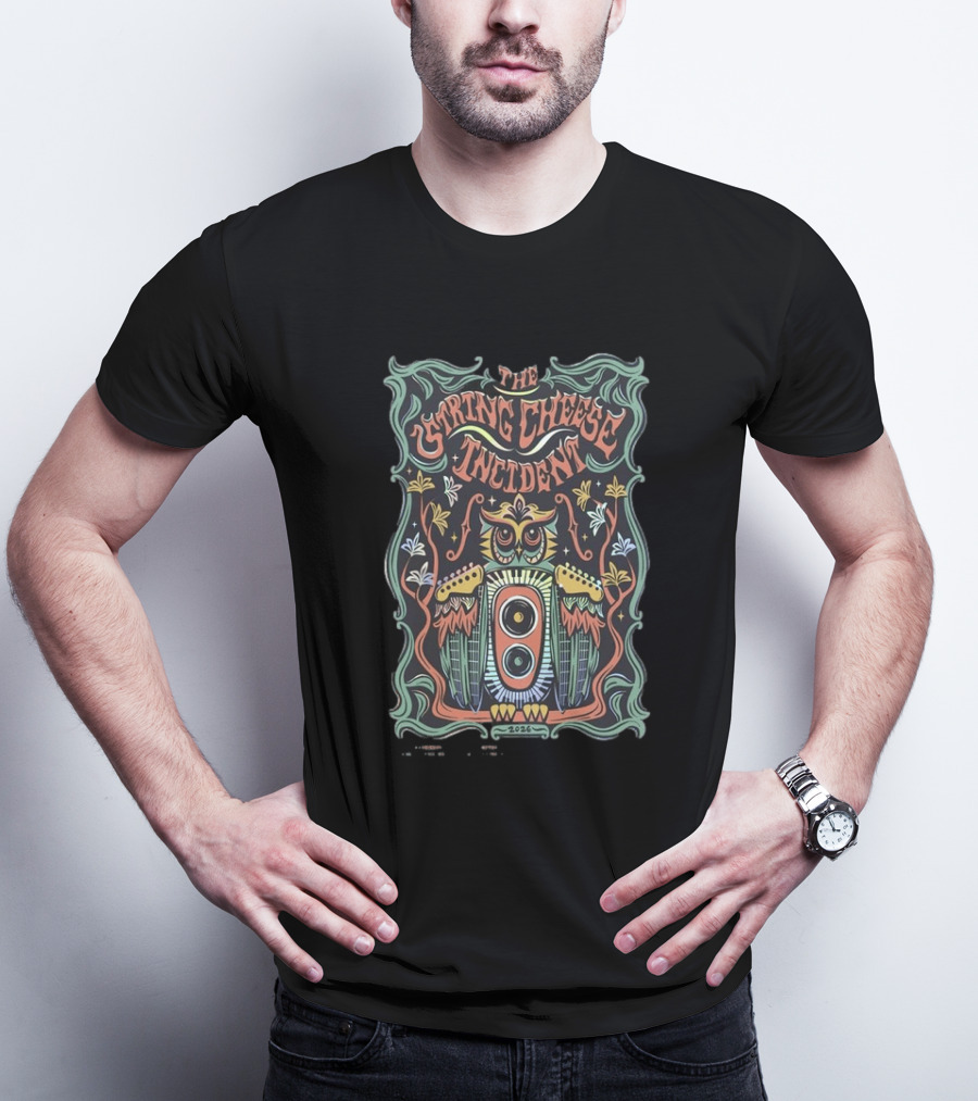 The String Cheese Incident Tour 2026 Owl Speaker T-Shirt