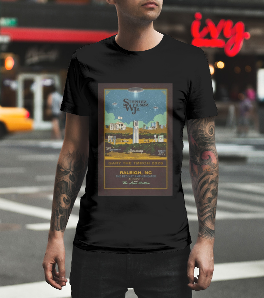 Stephen Wilson JR. Gary The Torch 2026 Raleigh NC Red Hat Amphitheater August 8 The Love Below T-Shirt