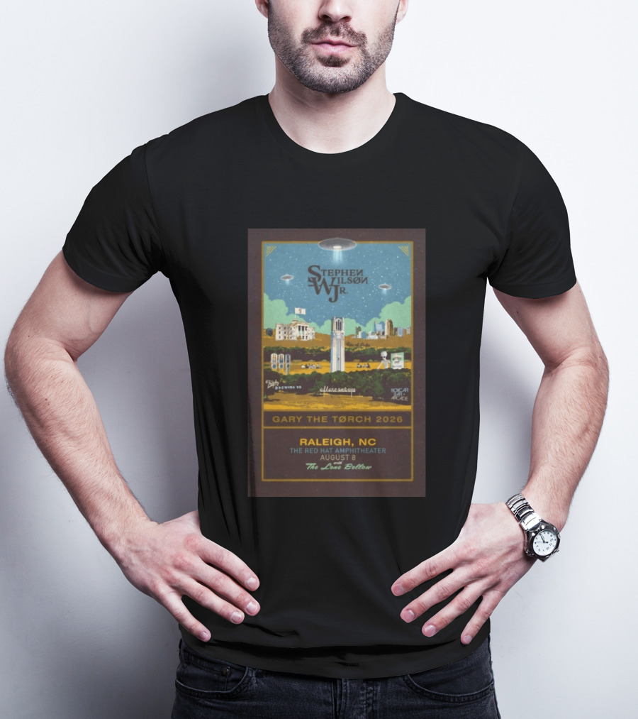 Stephen Wilson JR. Gary The Torch 2026 Raleigh NC Red Hat Amphitheater August 8 The Love Below T-Shirt