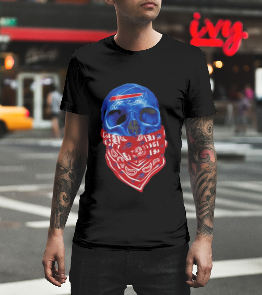 Outlaw Skull Gang Buffalo Bills Bandana Face Covering Trend T-Shirt