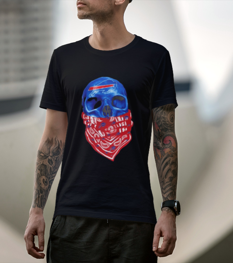 Outlaw Skull Gang Buffalo Bills Bandana Face Covering Trend T-Shirt