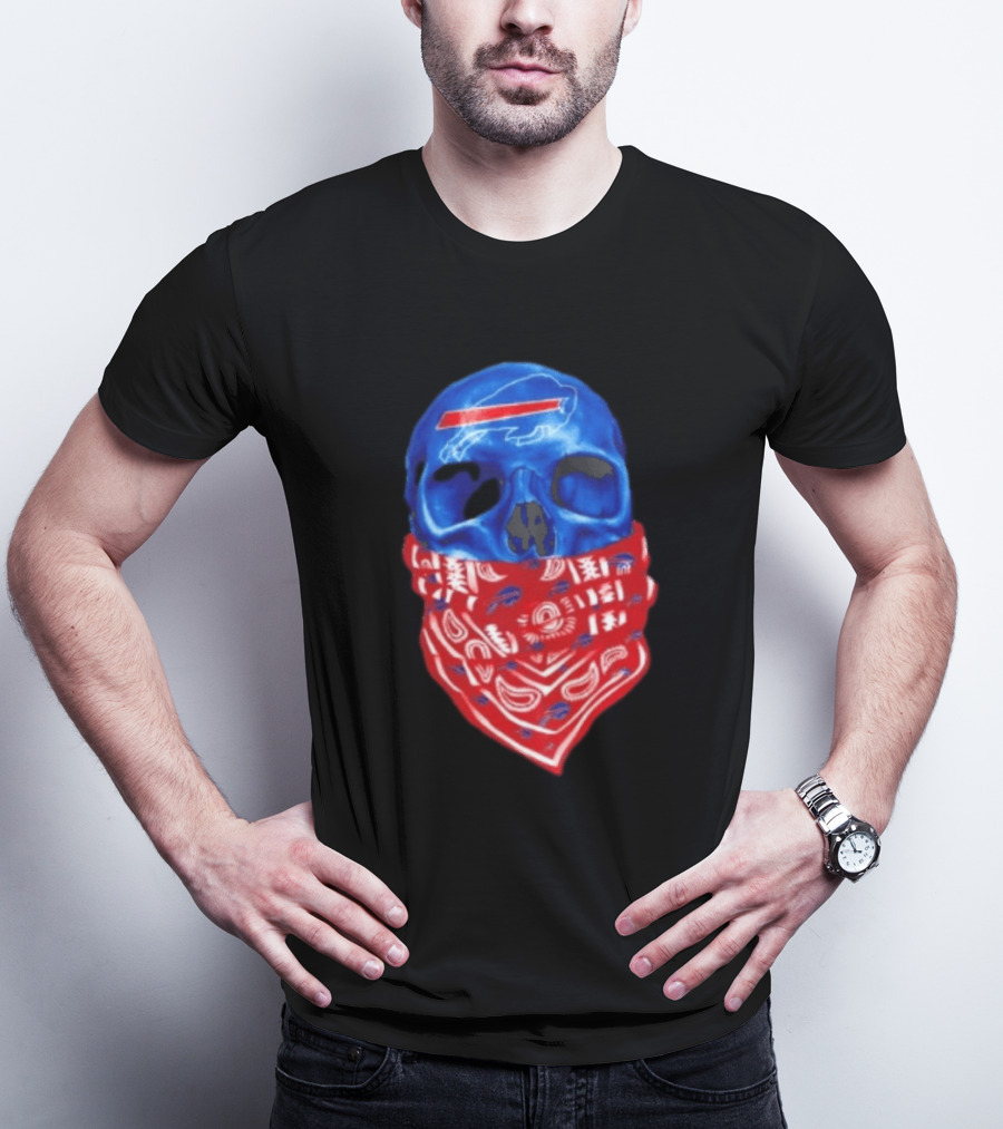 Outlaw Skull Gang Buffalo Bills Bandana Face Covering Trend T-Shirt