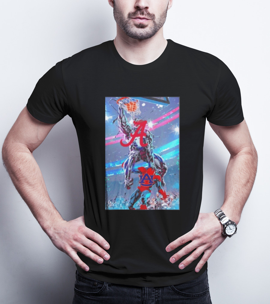 Alabama Crimson Tide Venom Dunking On Auburn Tigers Spider Basketball Rivalry T-Shirt