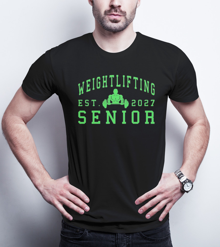 Weightlifting Senior Est 2027 Bodybuilding Gym Essentials T-Shirt
