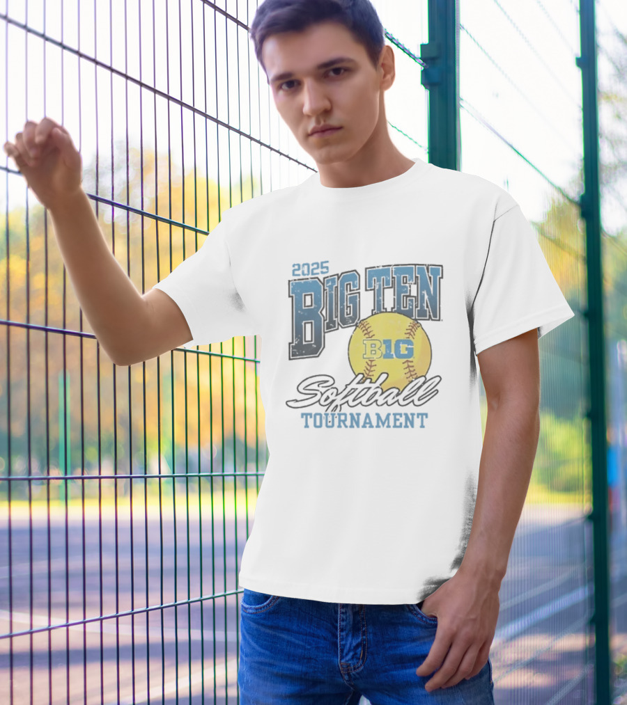 2025 Big Ten Softball Tournament B1G Yellow Softball T-Shirt