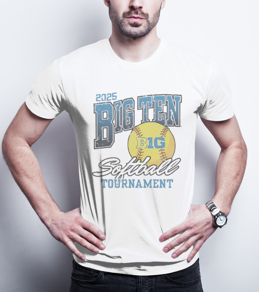 2025 Big Ten Softball Tournament B1G Yellow Softball T-Shirt