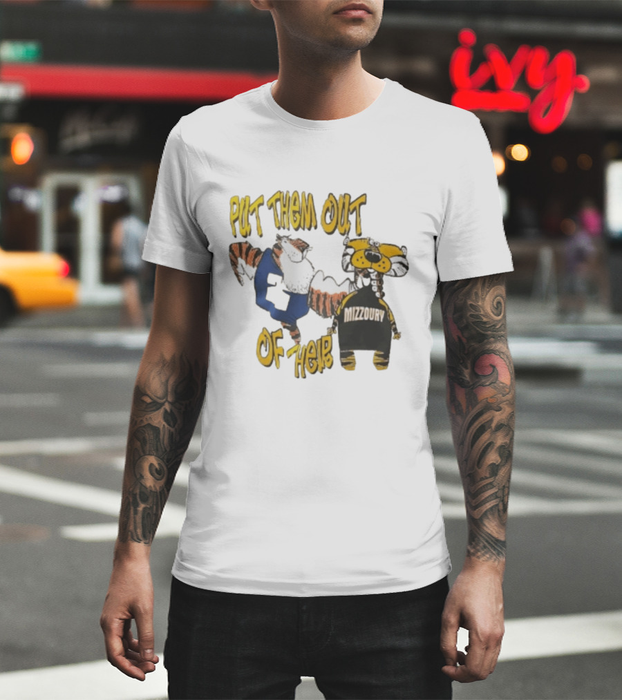 Put Them Out Of Their Mizzoury Auburn Tigers Missouri Tigers T-Shirt