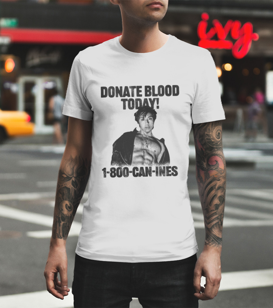 Mad Tsai Store Donate Blood Today 1 800 Can Ines White T-Shirt