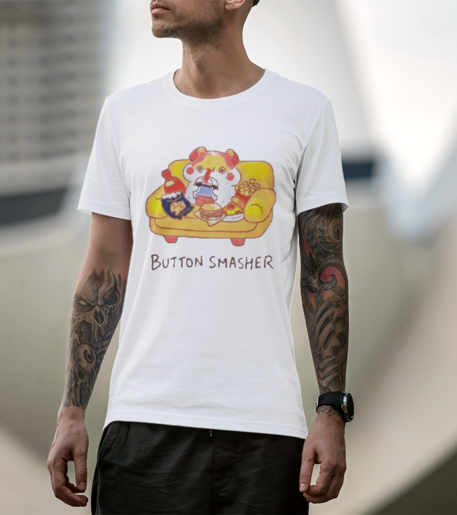Classic Muffin Corner Muffinmaru Button Smasher Couch Potato Gamer Snack Time T-Shirt