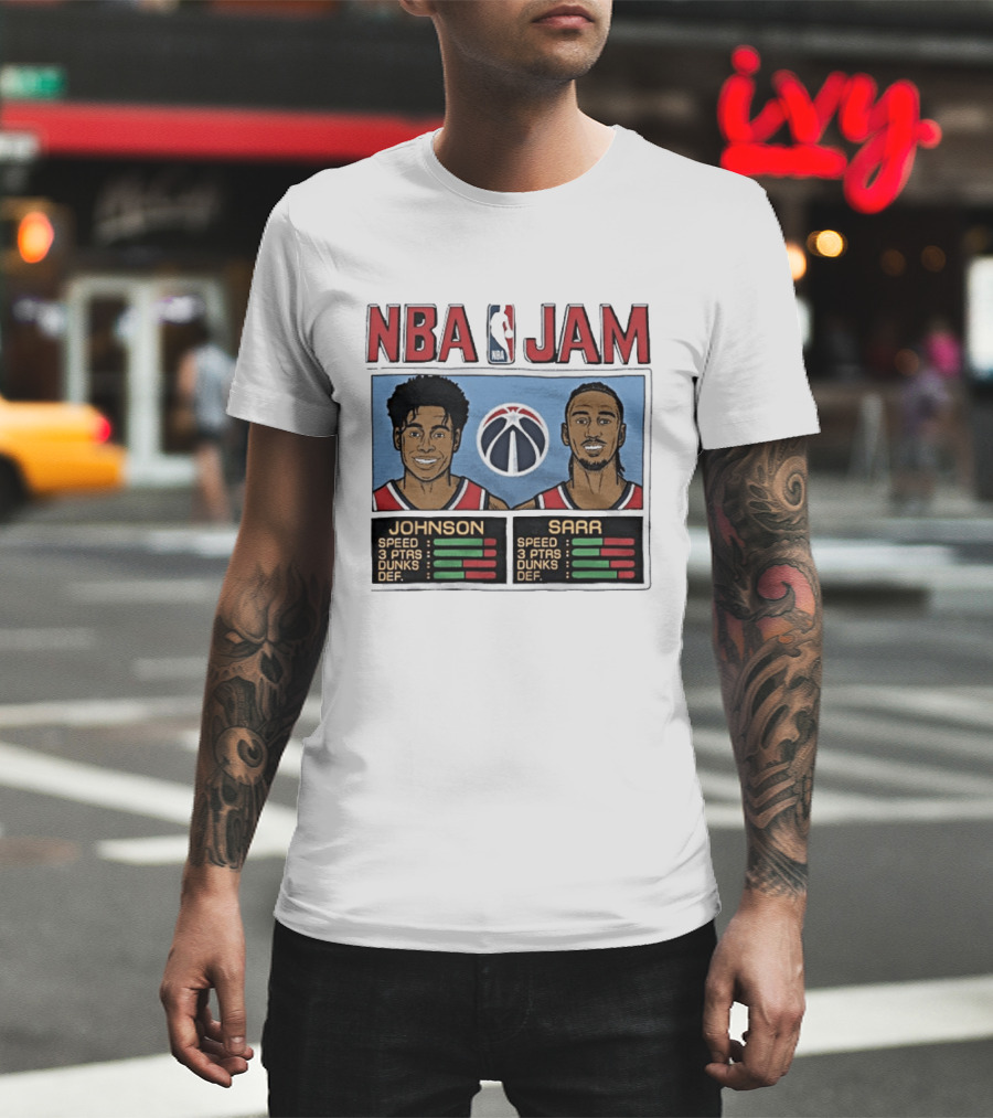 NBA Jam Wizards Johnson Alex Sarr Players Speed Points Dunks Defense T-Shirt