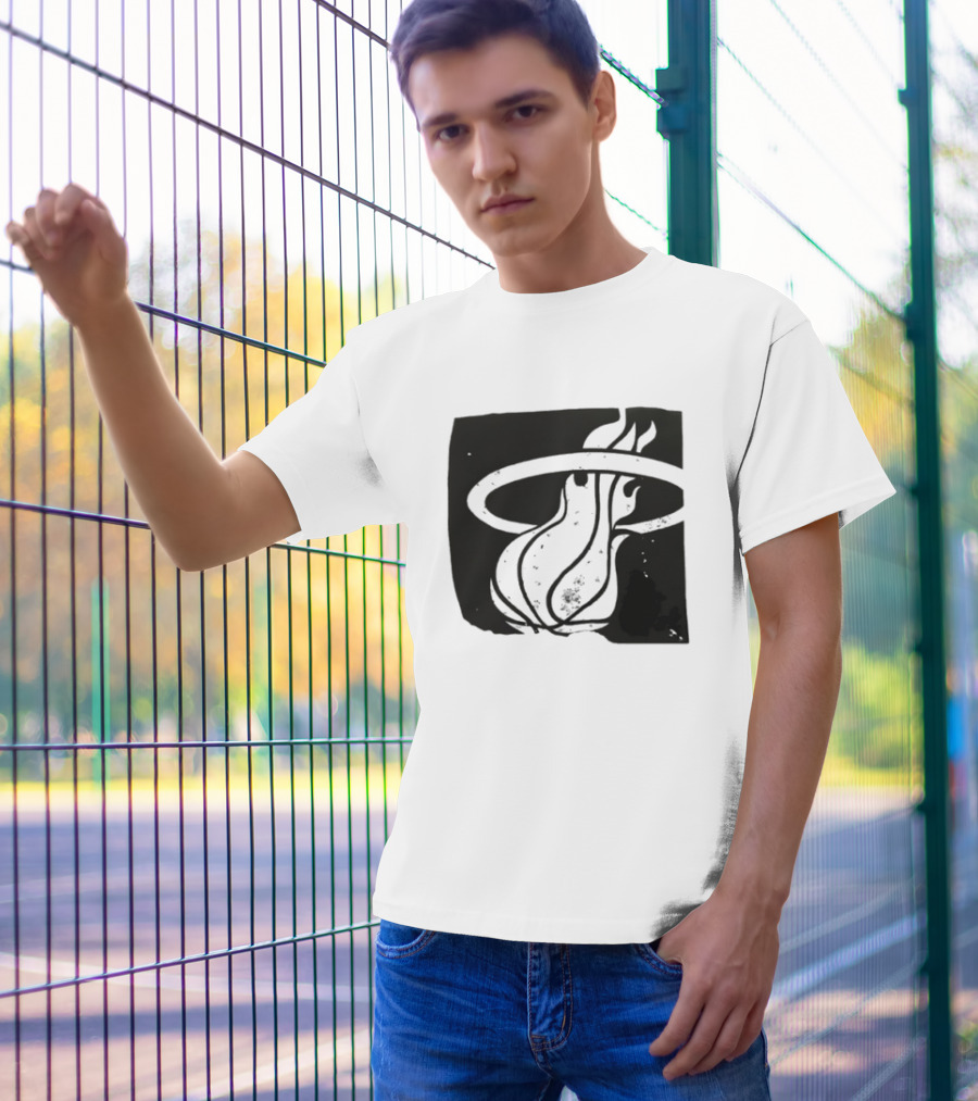 Miami Heat Basketball NBA Iconic Flaming Ball T-Shirt