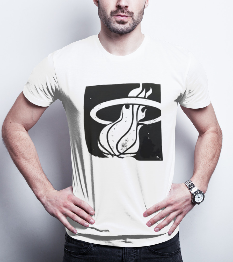 Miami Heat Basketball NBA Iconic Flaming Ball T-Shirt