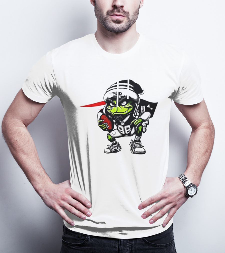 New England Patriots Grinch Christmas Football Collaboration T-Shirt