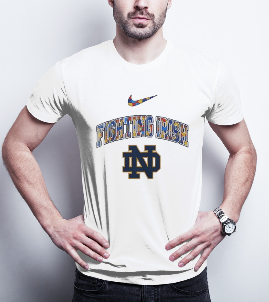 Notre Dame Fighting Irish Nike Autism Awareness Puzzle T-Shirt