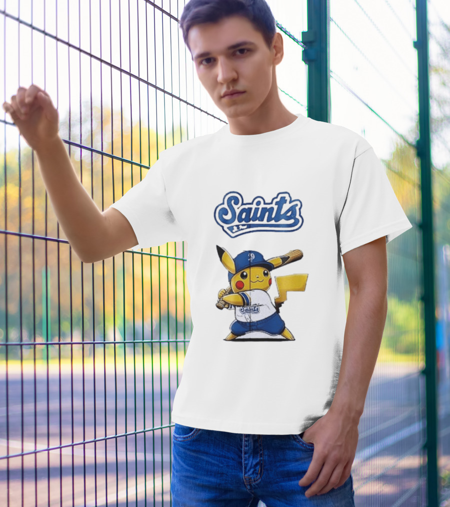 St Paul Saints Pikachu Baseball Collaboration T-Shirt