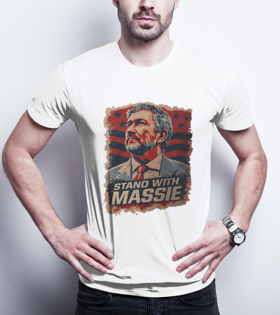 Stand With Massie Patriotic Political Artwork With Stars And Stripes T-Shirt