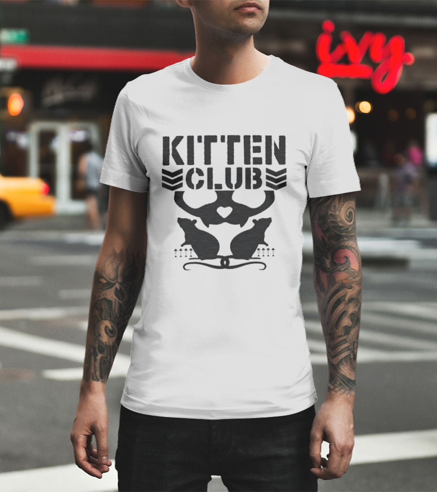Kitten Club Distressed Pet Lover Cats With Heart T-Shirt
