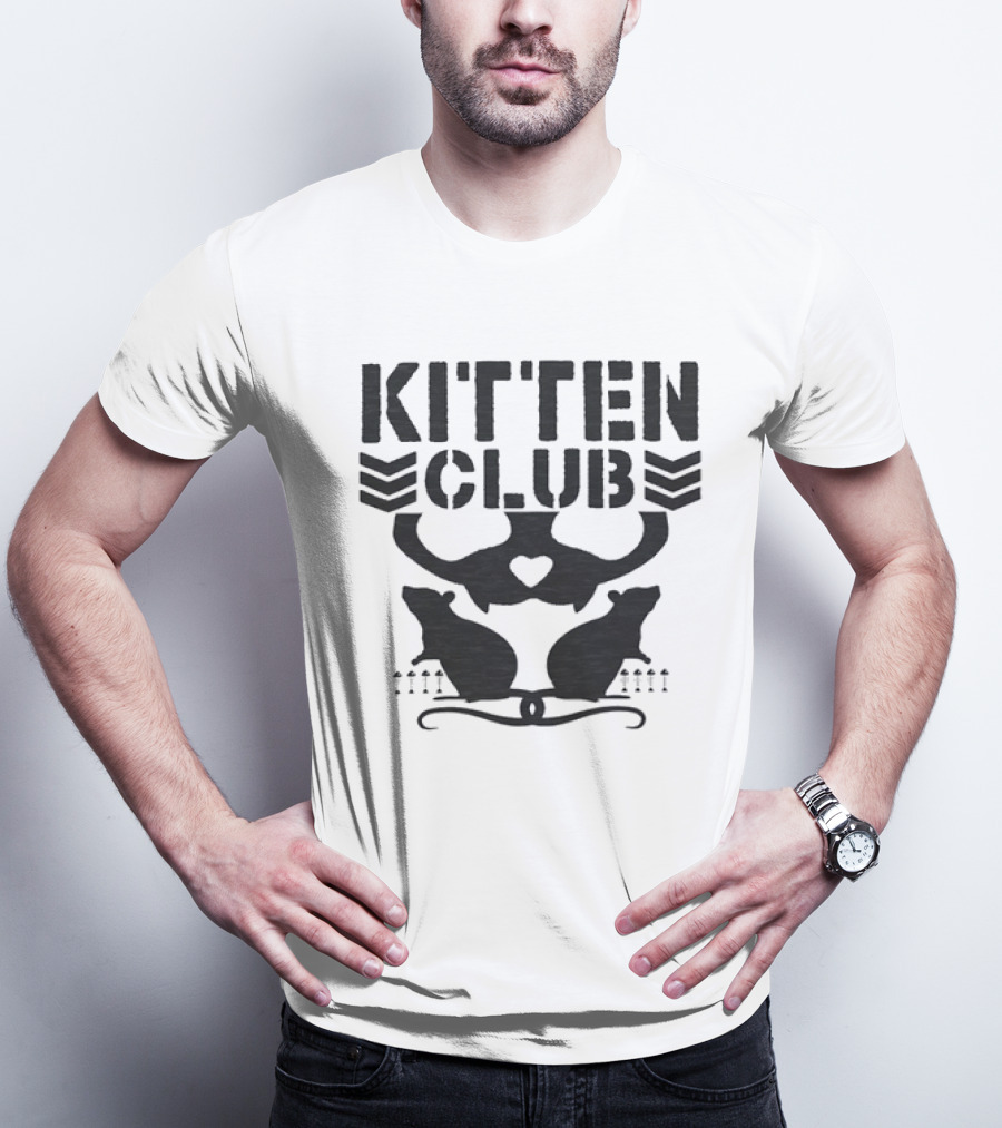 Kitten Club Distressed Pet Lover Cats With Heart T-Shirt