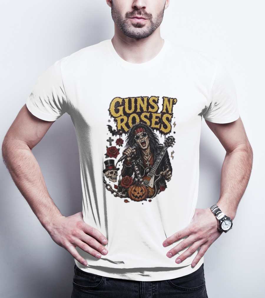 Guns N' Roses I'm A GNR Ghoul Appetite For Fright Halloween Rocks With Skulls And Pumpkins T-Shirt