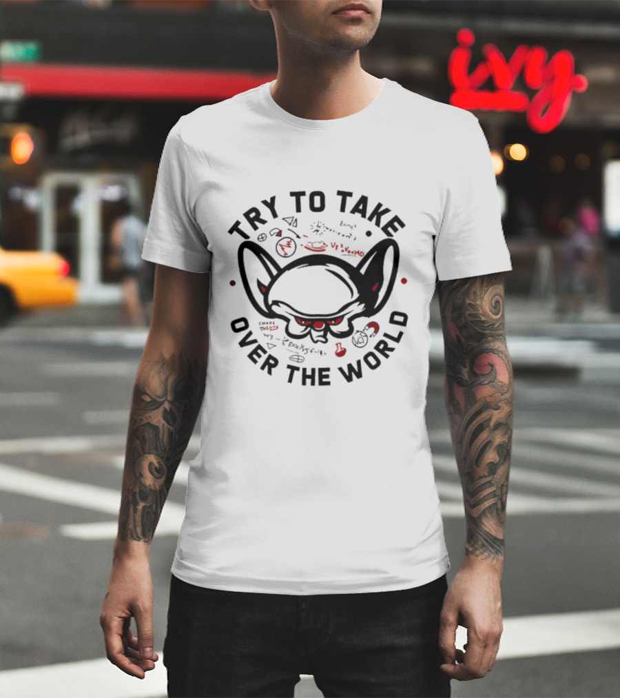 Try To Take Over The World Brain Cartoon T-Shirt
