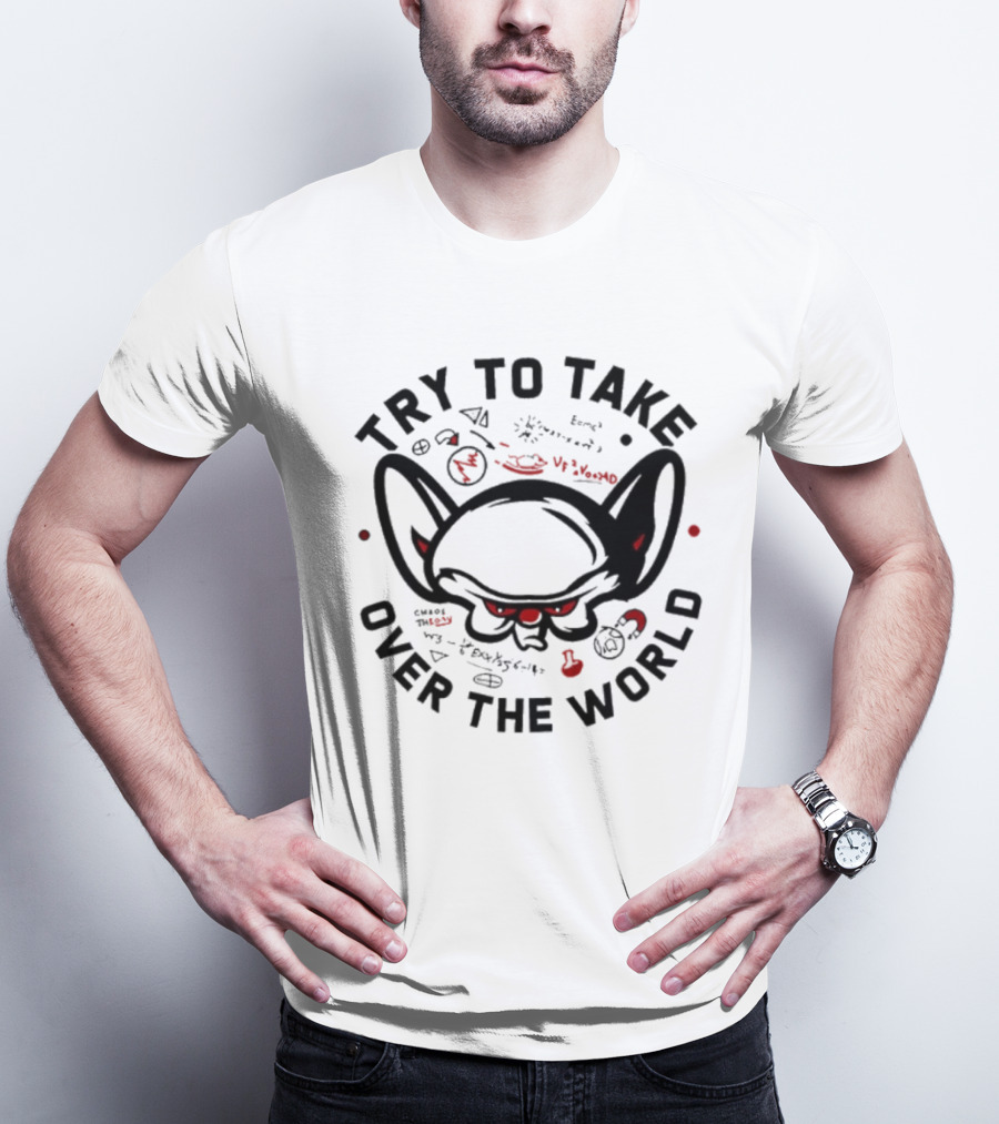 Try To Take Over The World Brain Cartoon T-Shirt