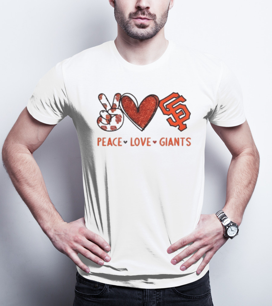 Peace Love Giants San Francisco Baseball Team T-Shirt