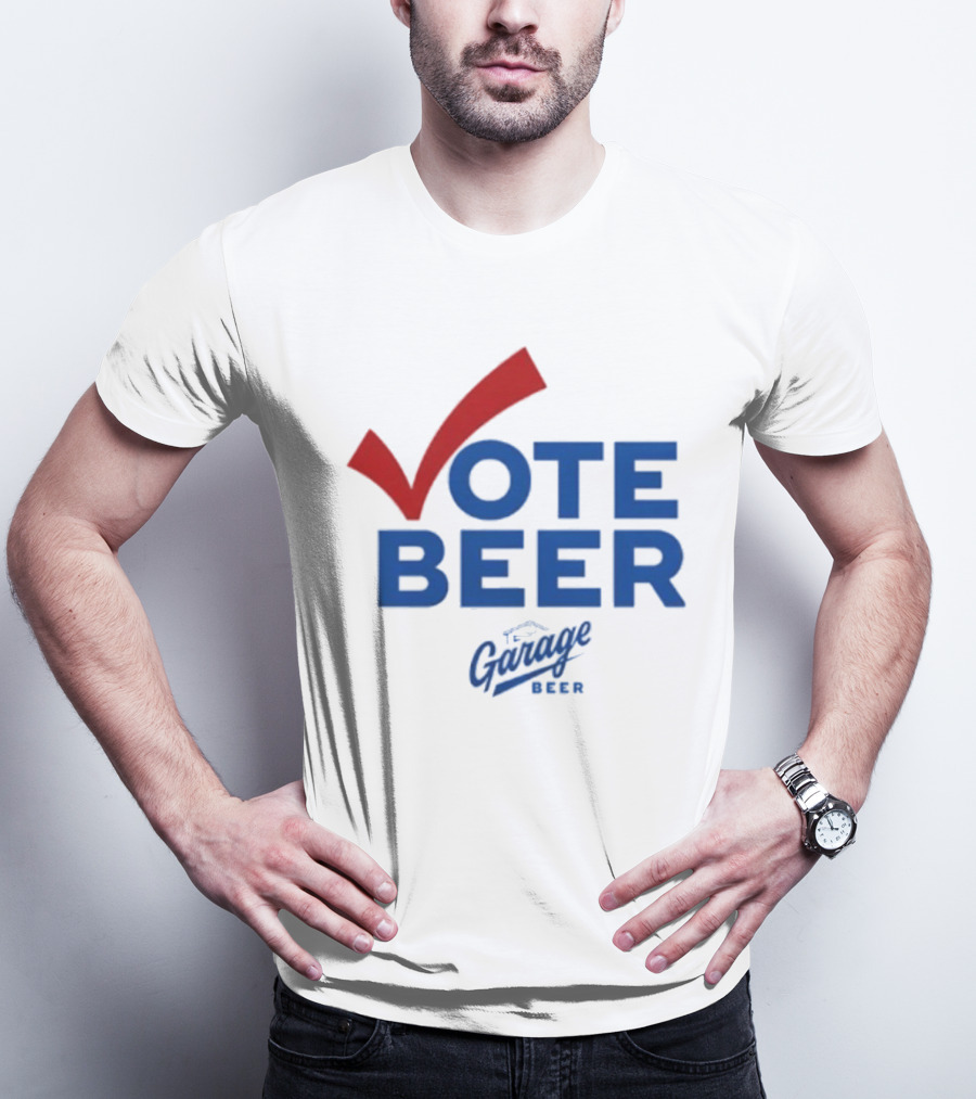 Vote Beer Garage Beer 2025 Checkmark Original T-Shirt
