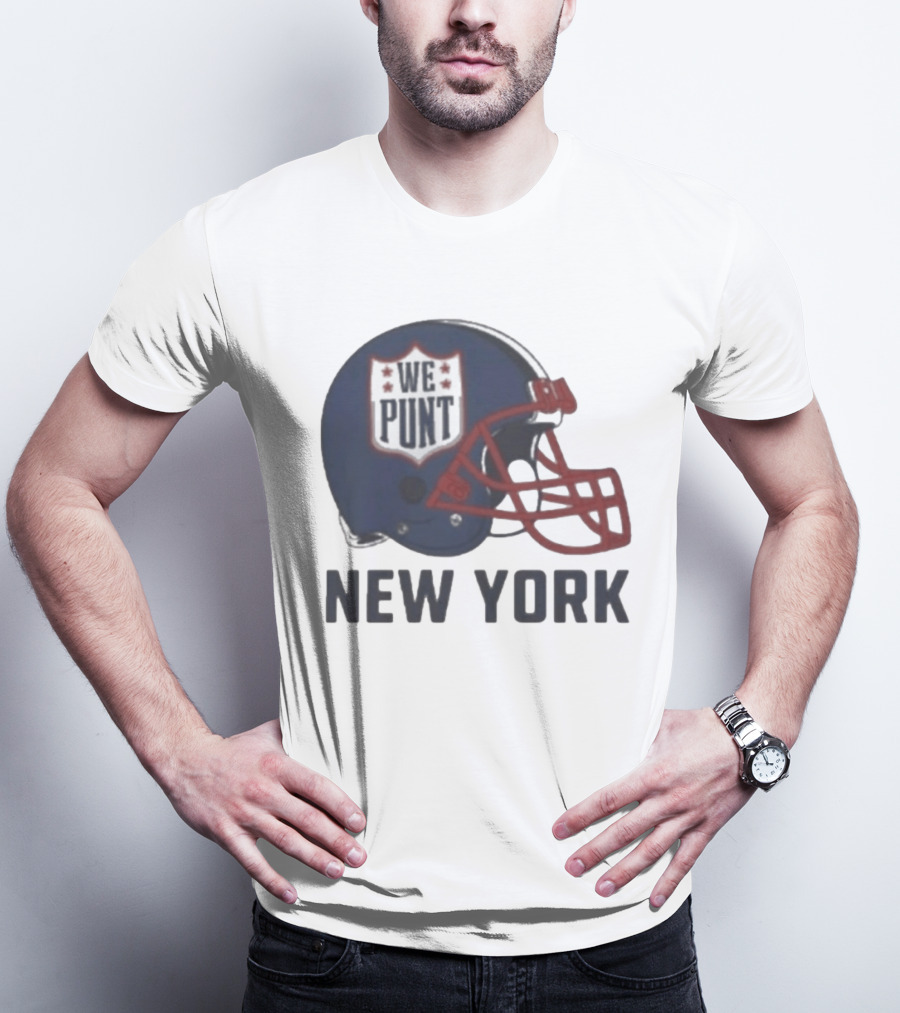 New York Giants Helmet We Punt Football Sports Fan T-Shirt