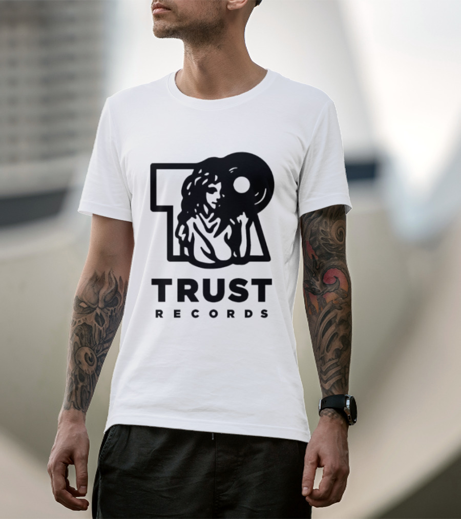 Trust Records Vinyl Spinning Woman T-Shirt
