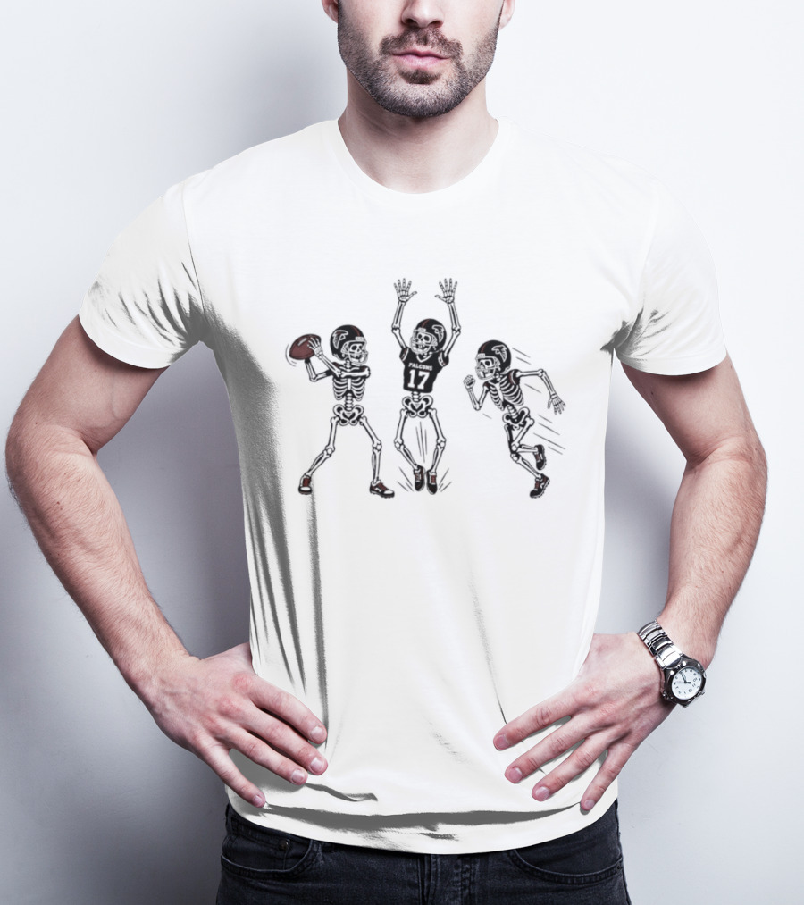 Zachariah Branch 17 Atlanta Falcons Skeleton Football Players T-Shirt