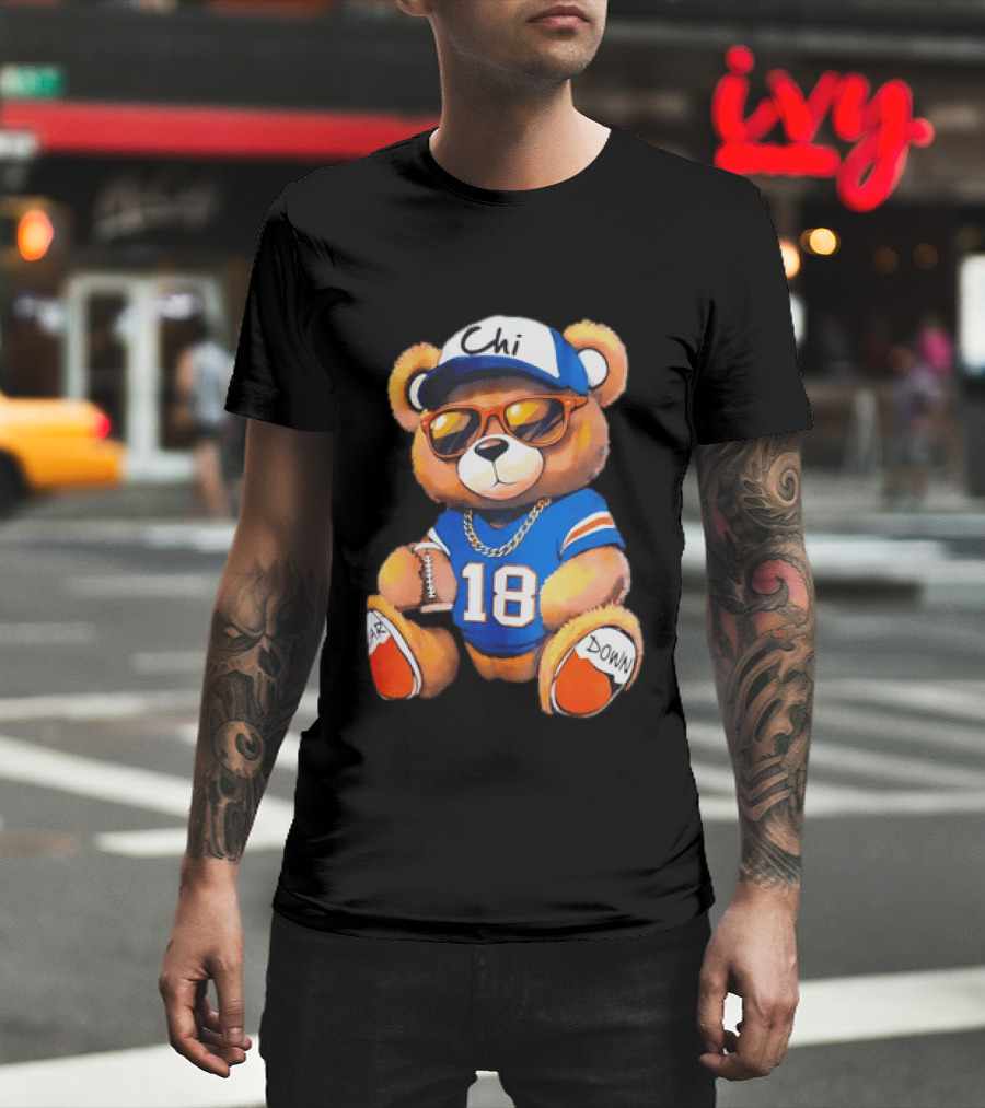 Bear Down Chi 18 Teddy Bear Football Fan Gear T-Shirt