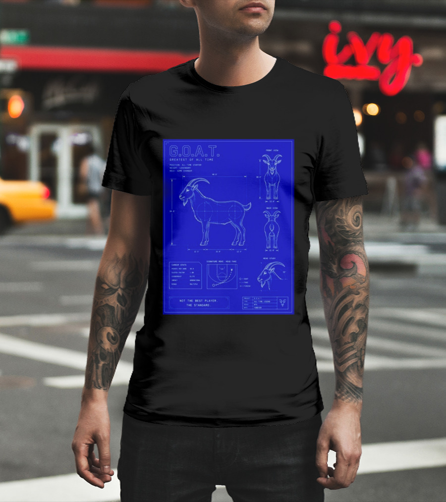 G.O.A.T. Greatest Of All Time Basketball Fall Blueprint Meme T-Shirt