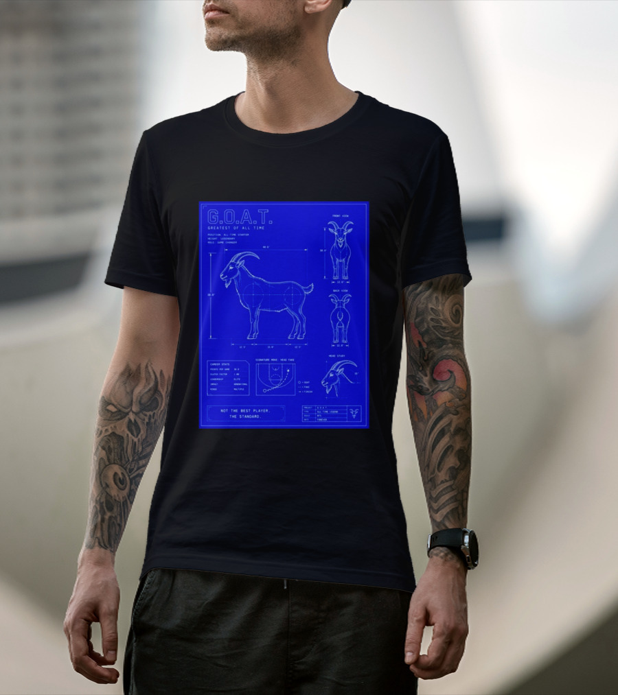 G.O.A.T. Greatest Of All Time Basketball Fall Blueprint Meme T-Shirt