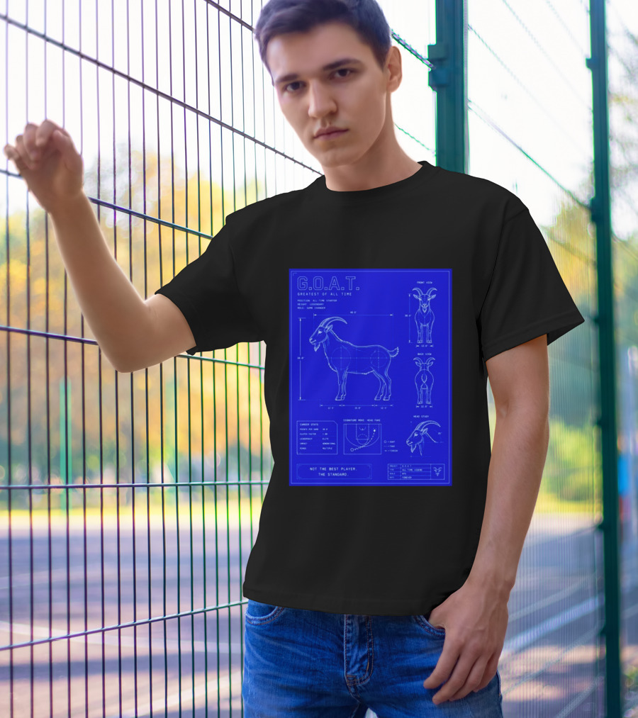 G.O.A.T. Greatest Of All Time Basketball Fall Blueprint Meme T-Shirt