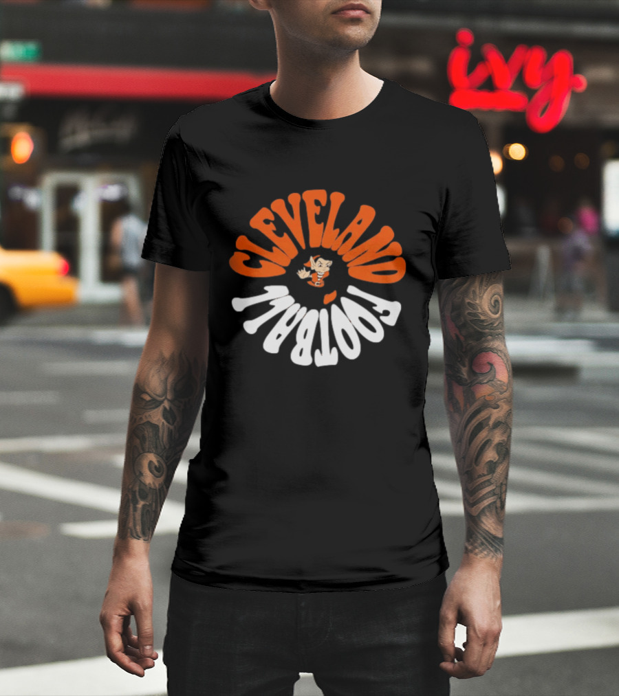 Cleveland Football Brownie The Elf Retro Orange White T-Shirt