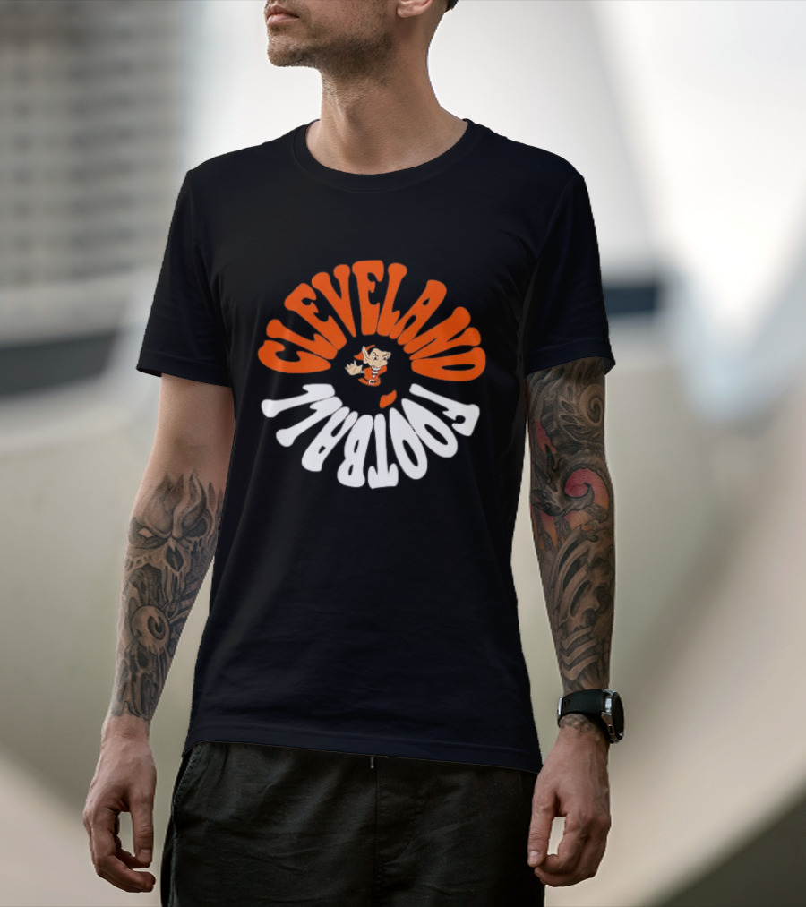 Cleveland Football Brownie The Elf Retro Orange White T-Shirt
