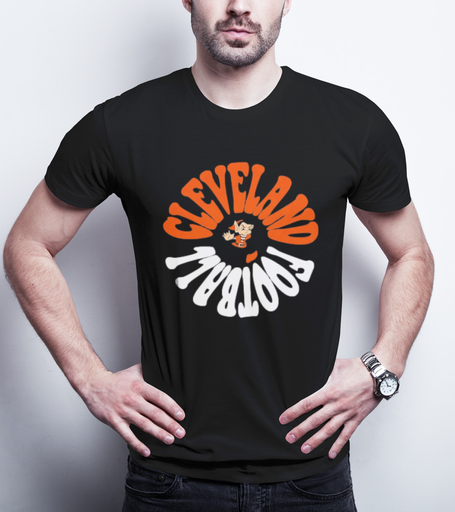 Cleveland Football Brownie The Elf Retro Orange White T-Shirt