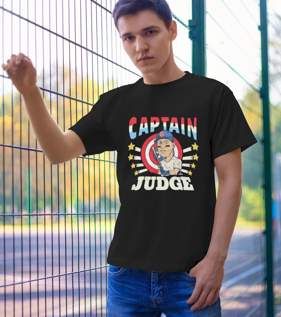 Captain America Judge Baseball Caricature Stars T-Shirt