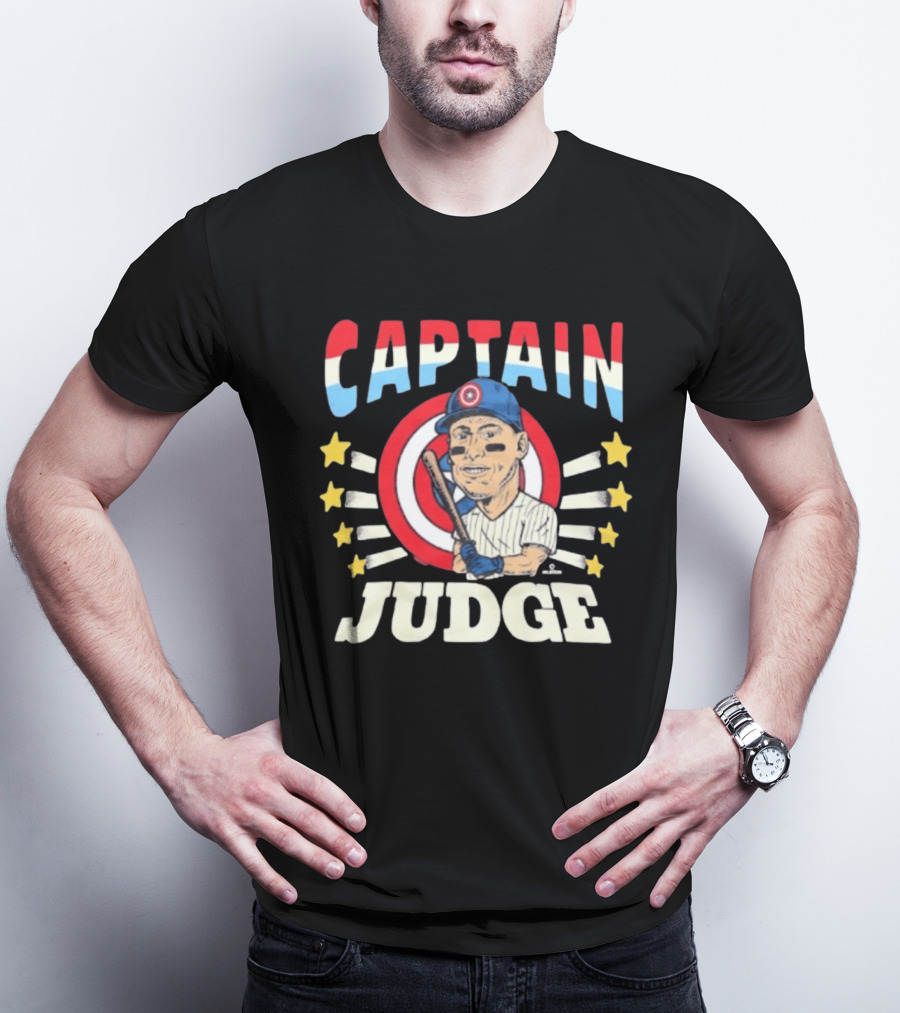 Captain America Judge Baseball Caricature Stars T-Shirt