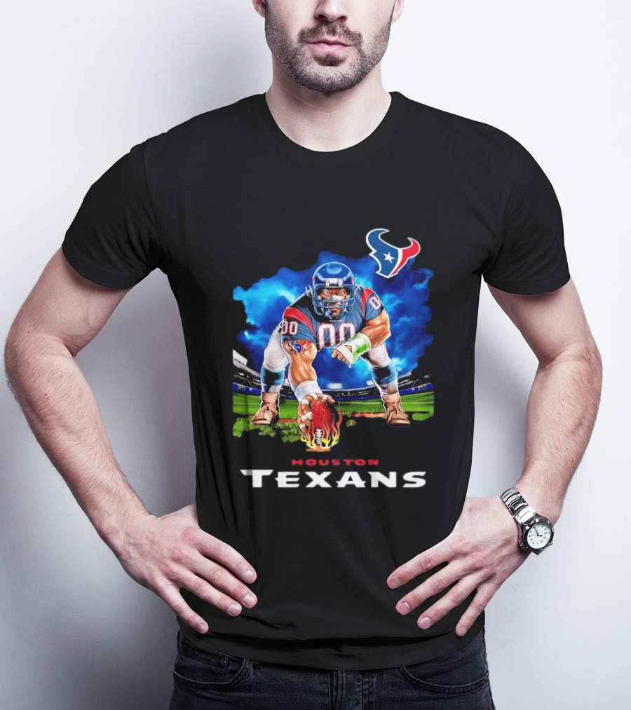 Houston Texans Ferocious Football Player NFL Team Spirit Challenge T-Shirt