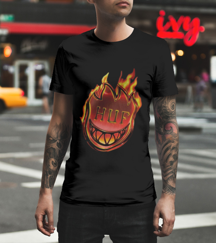 Huf X Spitfire Flame Galaxies Collaboration With Iconic Smiling T-Shirt